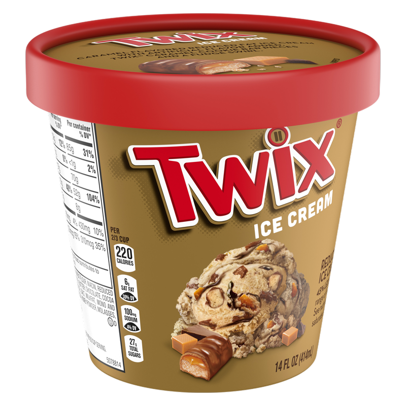 TWIX Caramel Fudge Swirl Ice Cream Reduced Fat Cookie Caramel Ice Cream ...