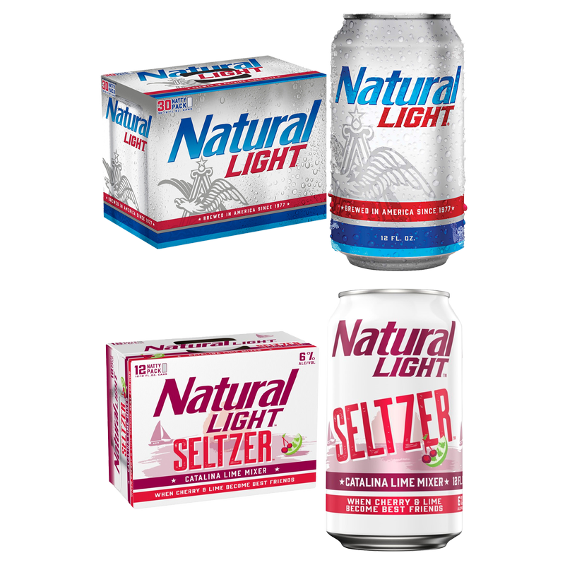 Natural Light 30Pk 12oz Cans 4.2% ABV & Catalina Lime Mixer Seltzer ...