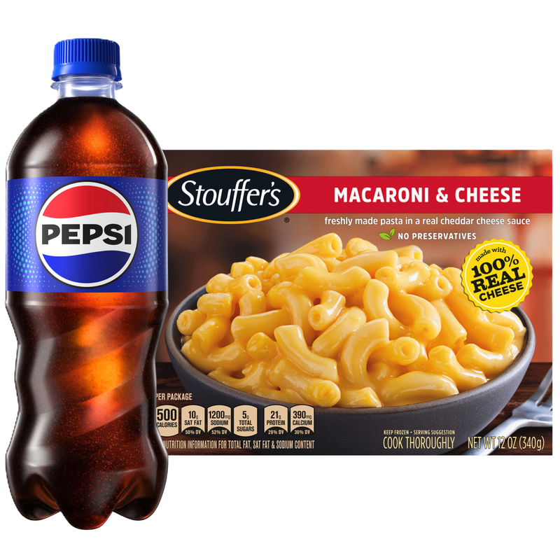 Stouffer's Frozen Macaroni & Cheese Meal 12oz & Pepsi 20oz Btl - BevMo ...