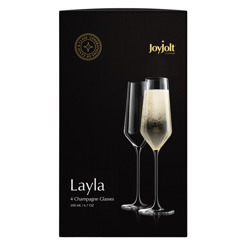Layla Crystal Champagne Glasses 6.7oz 4pk - JoyJolt – BevMo!