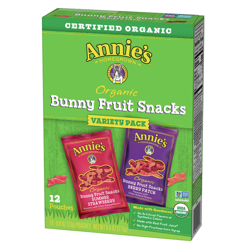 Annie's Homegrown Organic Bunny Fruit Snacks Variety Pack 12ct - Annie ...