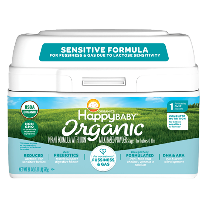 Happy Baby Organic Infant Formula Sensitive Stage 1 (0-12 months) 21oz ...