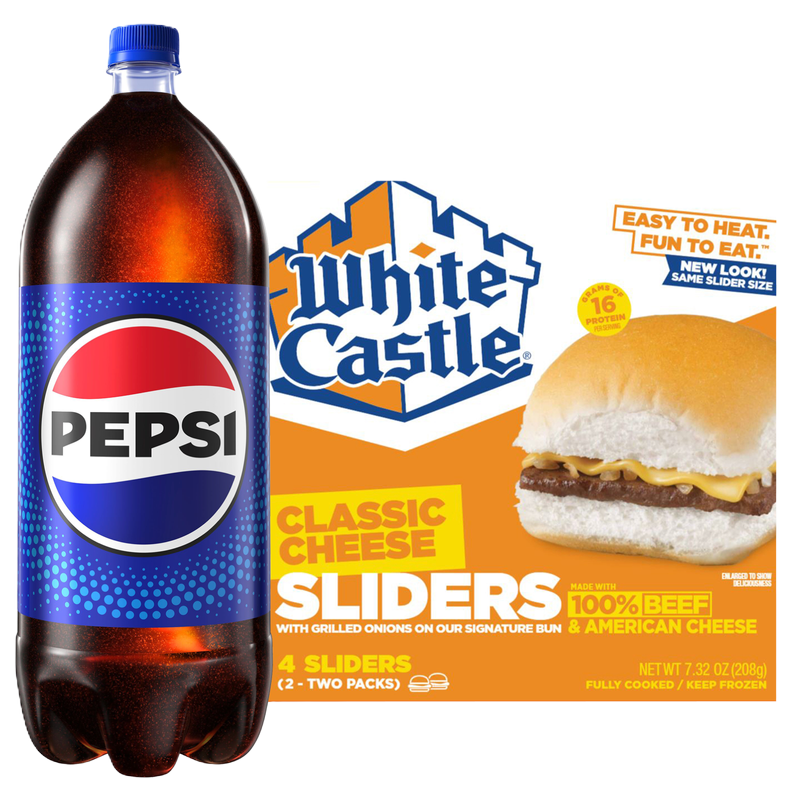 White Castle Frozen Classic Cheeseburger Sliders 4ct 7.3oz & Pepsi 2L ...