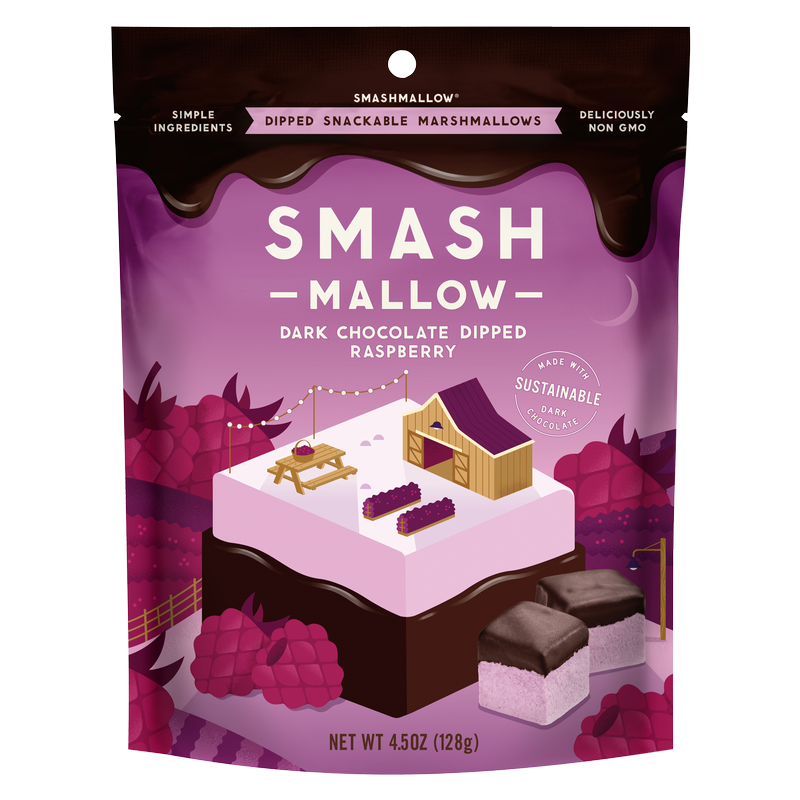 Smashmallow Dark Chocolate Dipped Raspberry Marshmallows 4.5oz - BevMo ...
