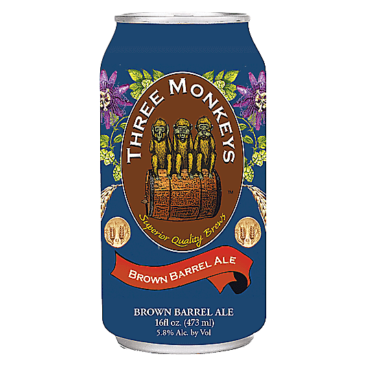 Three Monkeys Brown Barrel Ale 4pk 16oz Can - BevMo! – BevMo!