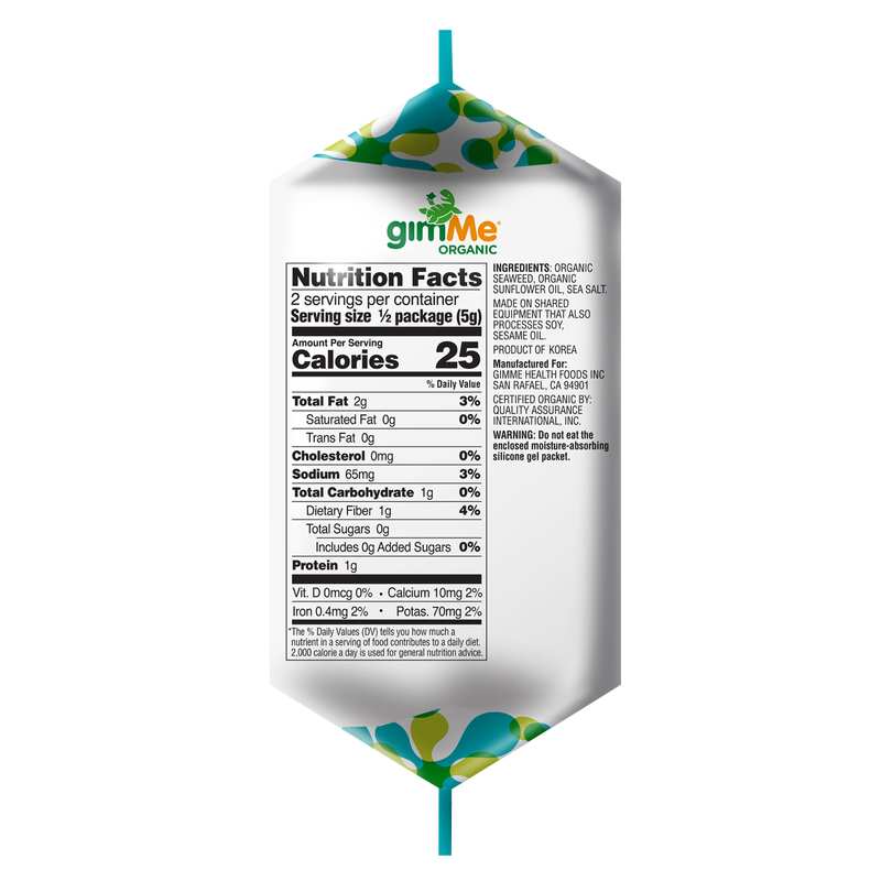3ct GimMe Organic Sea Salt Seaweed .35oz - BevMo! – BevMo!