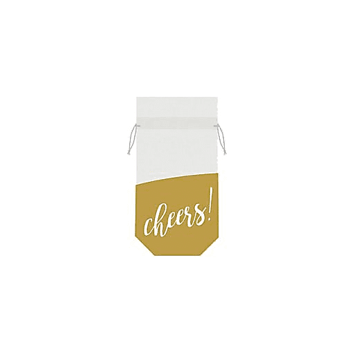 Bottle Bag Metallic Cheers Fabric W/Drawstring – BevMo!