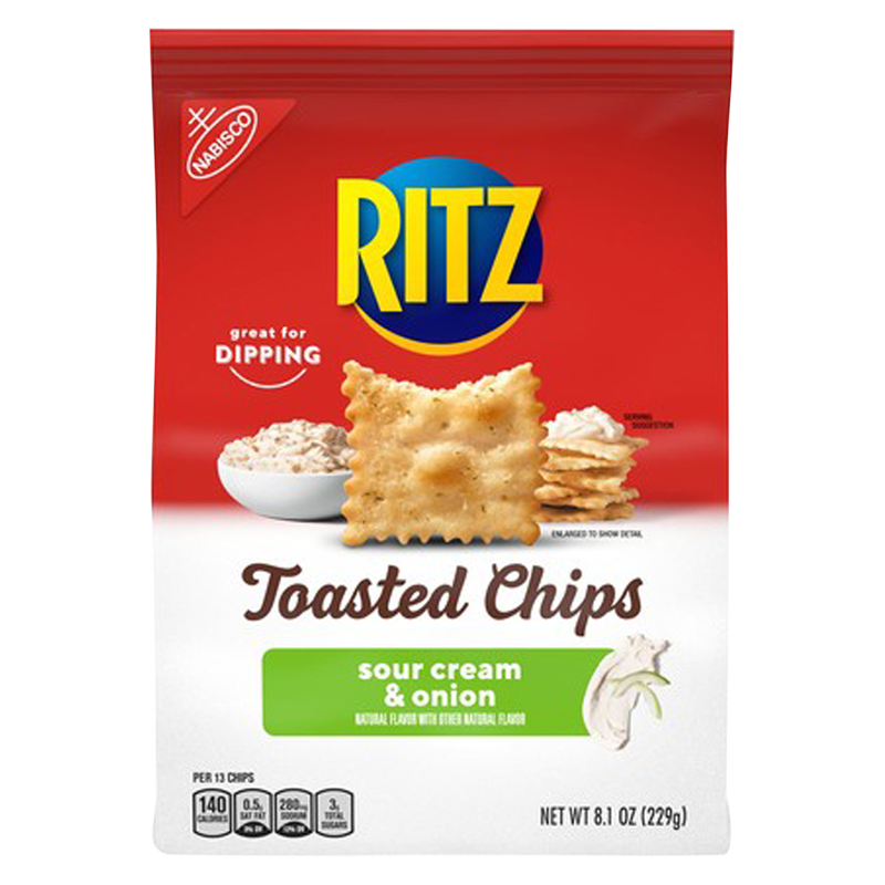 RITZ Toasted Chips Sour Cream and Onion Crackers, 8.1 oz - Ritz – BevMo!