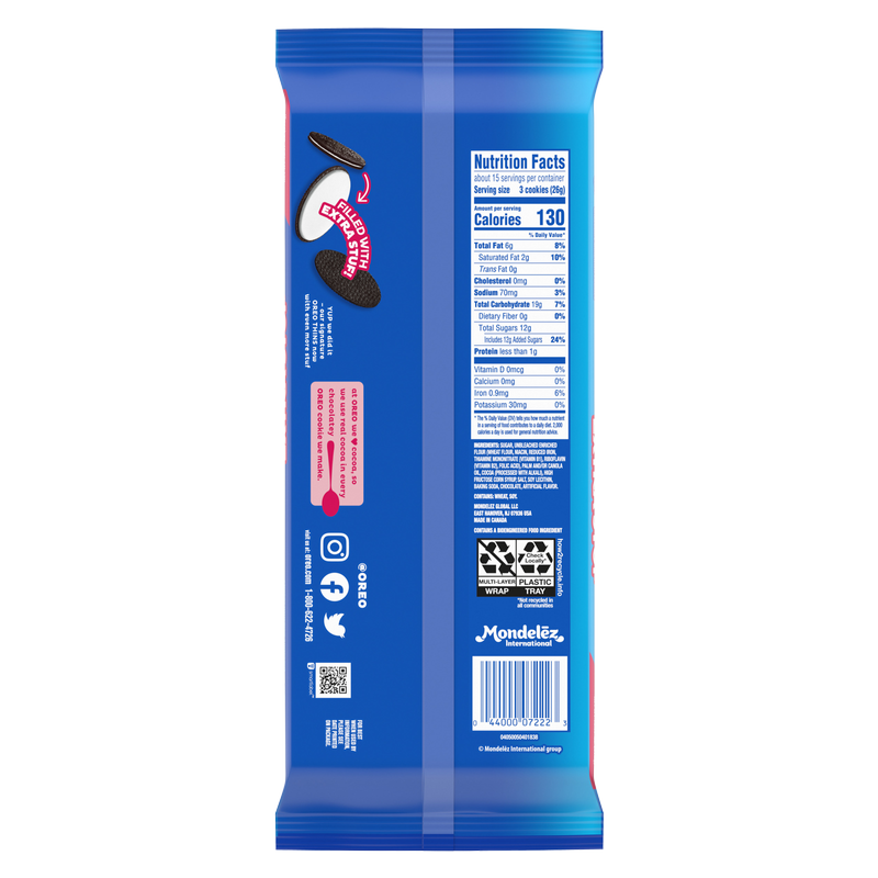 Oreo Thins Extra Stuf Chocolate Sandwich Cookies Family Size 13.97oz ...